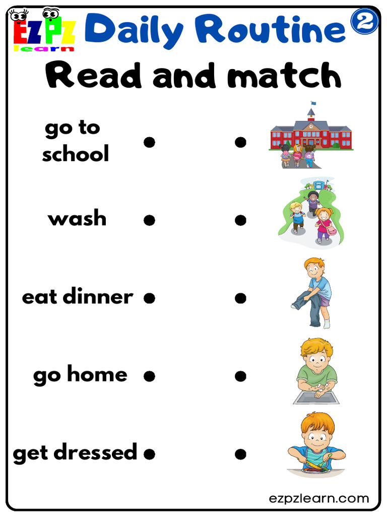 Daily Routine G2 Read and Match | PDF