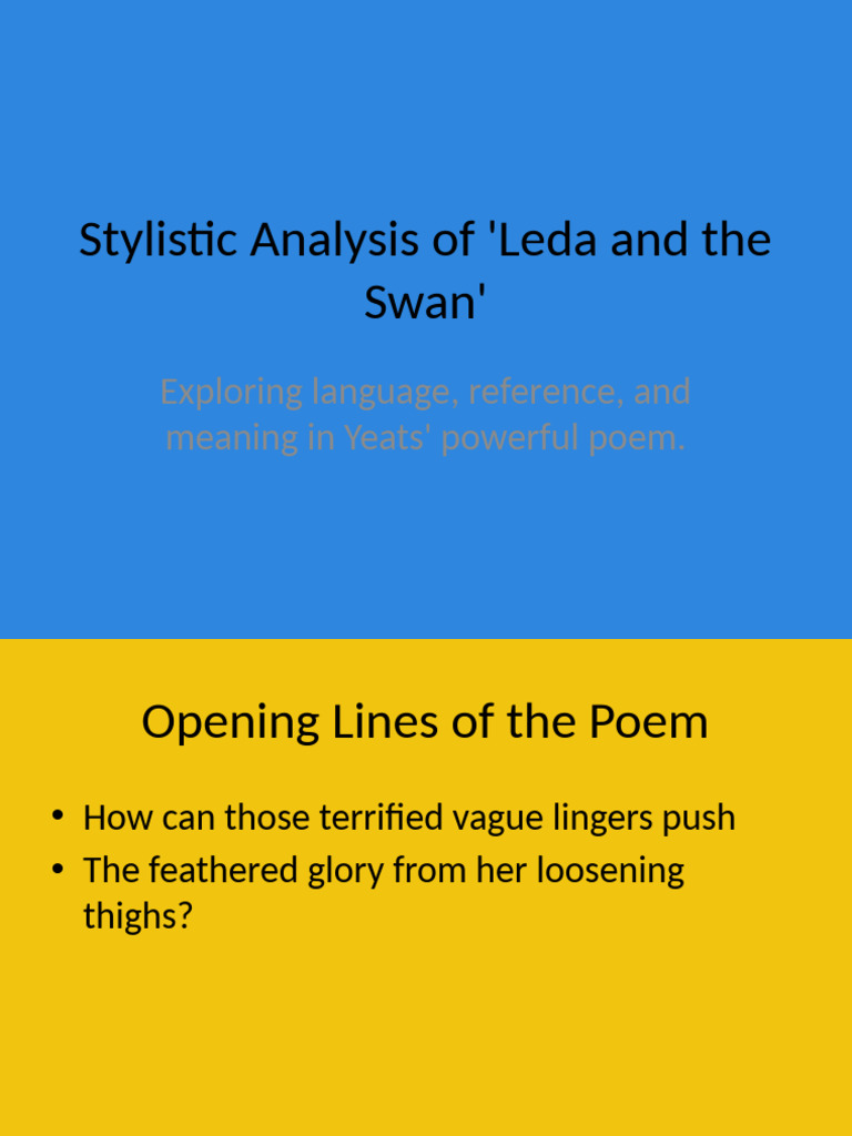 Vibrant Leda and The Swan Analysis | PDF