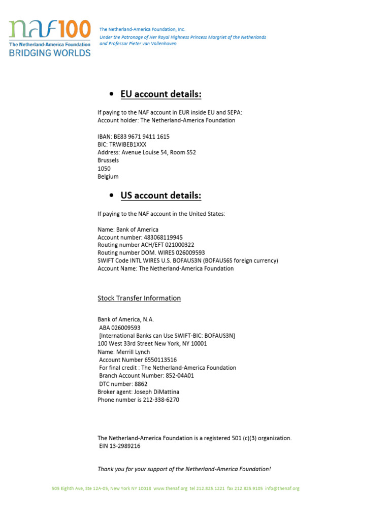 Bank Information | PDF