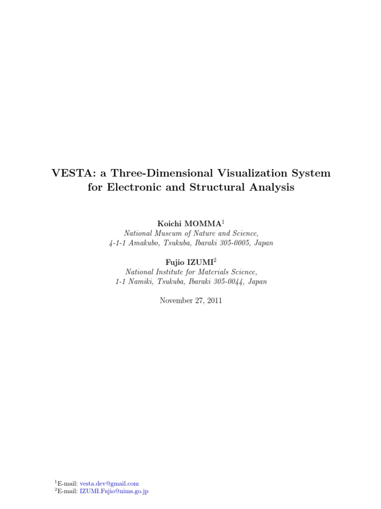 Vesta Manual | PDF | Crystal Structure | Computing