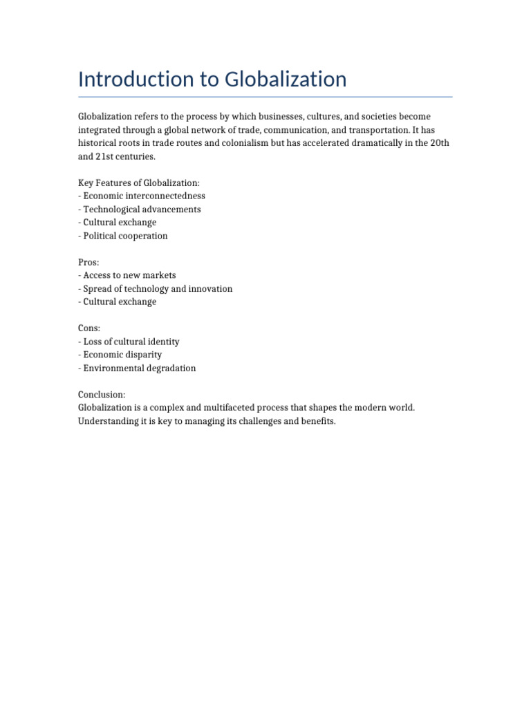 Globalization Doc 1 | PDF