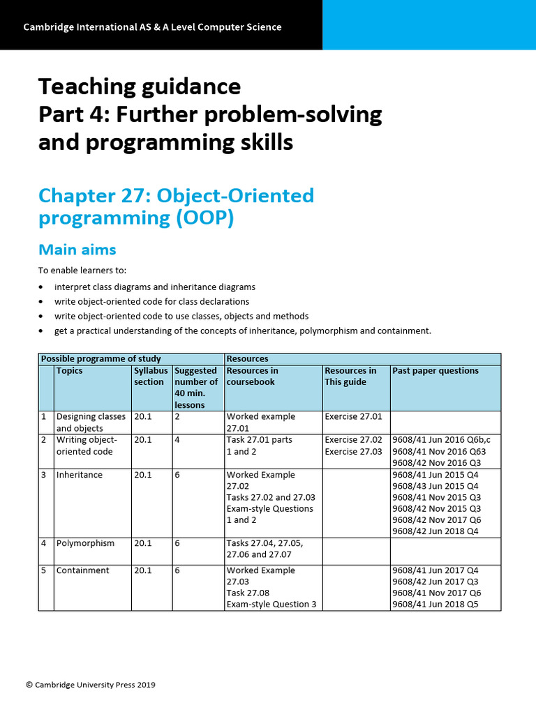 Object-Oriented Programming Guide | PDF | Class (Computer Programming ...