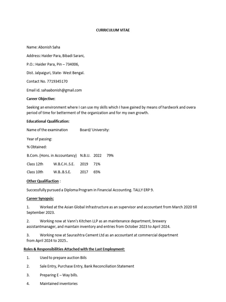 CV Abonish Saha (1) (1) (2) .Pdf33 | PDF