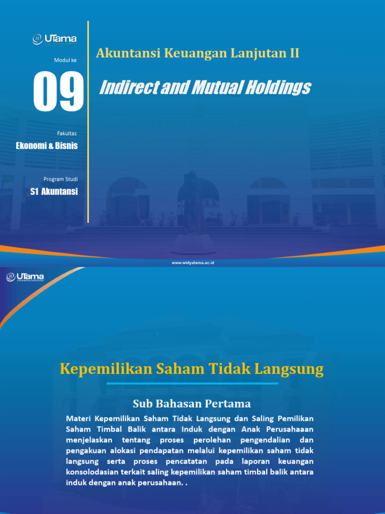 Modul AKLII-9 - Indirect&Mutual Holdings | PDF | Dividend | Treasury Stock