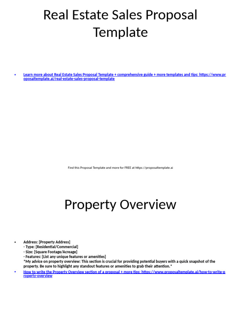Real Estate Sales Proposal Template Free | PDF | Sales | Marketing