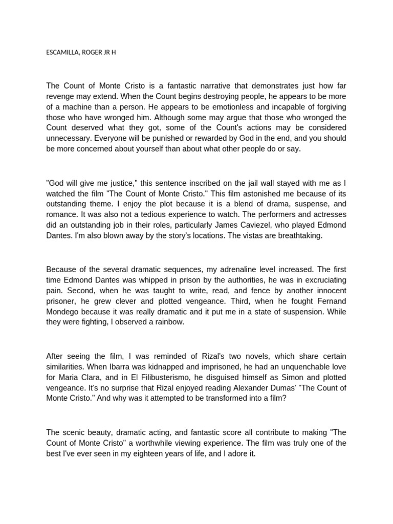 Activity 2 SOCSCI | PDF | The Count Of Monte Cristo | Revenge