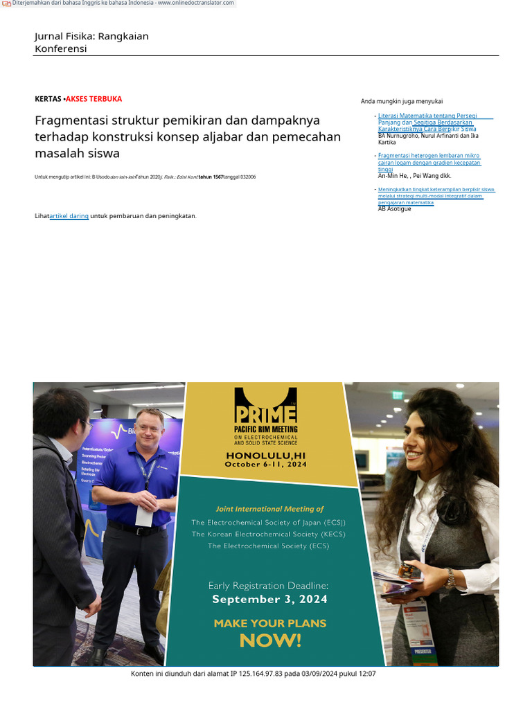 Fragmentation of Thinking Structure and Its Impact to Students ...