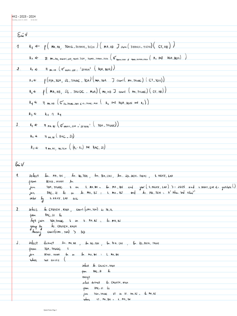 HK2 - 2023 - 2024 | PDF