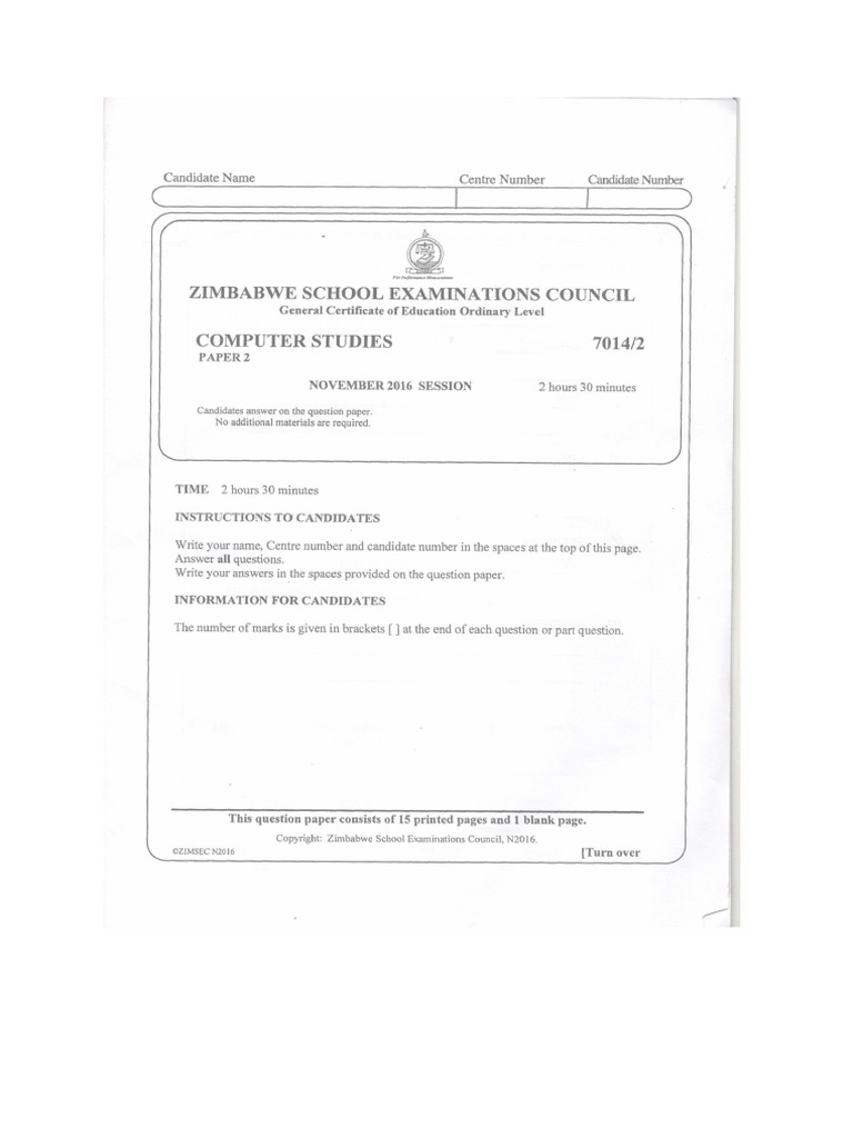 2016 Paper 2 | PDF