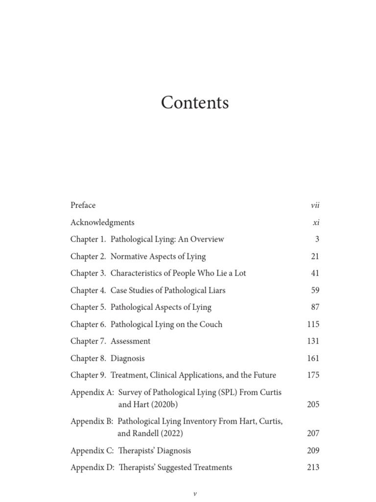 Pathological Lying Sample Chapter | PDF | Psychopathology | Deception