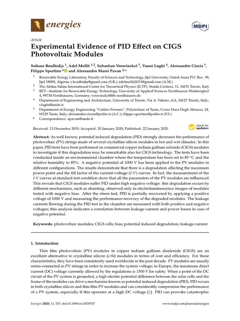 08 Experimental Evidence of PID Effect On C | PDF | Photovoltaics ...