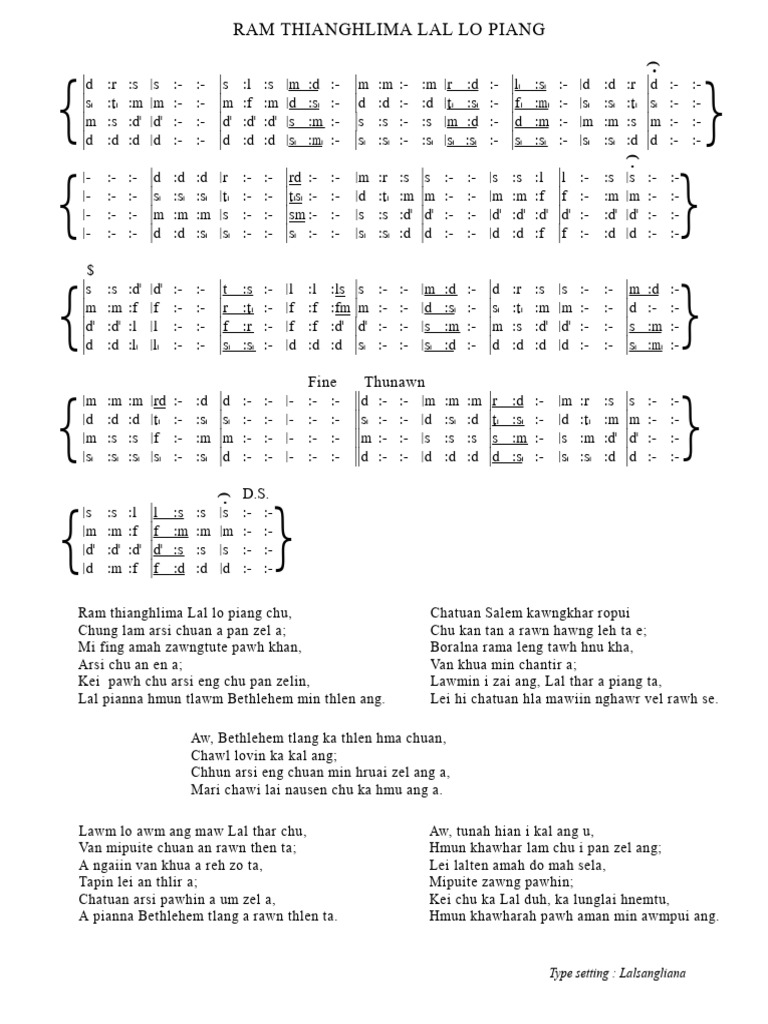 Ram Thianghlima Lal Lo Piang | PDF