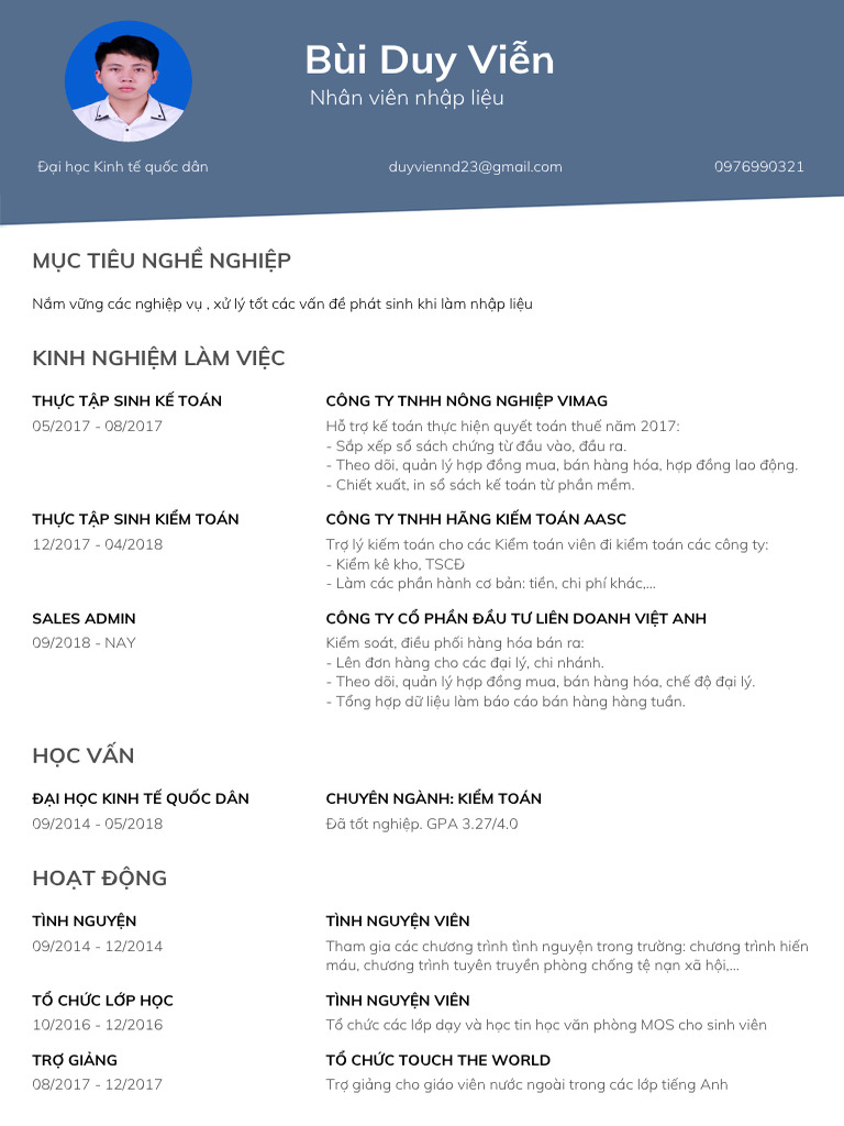 CV - Bui-Duy-Vien | PDF