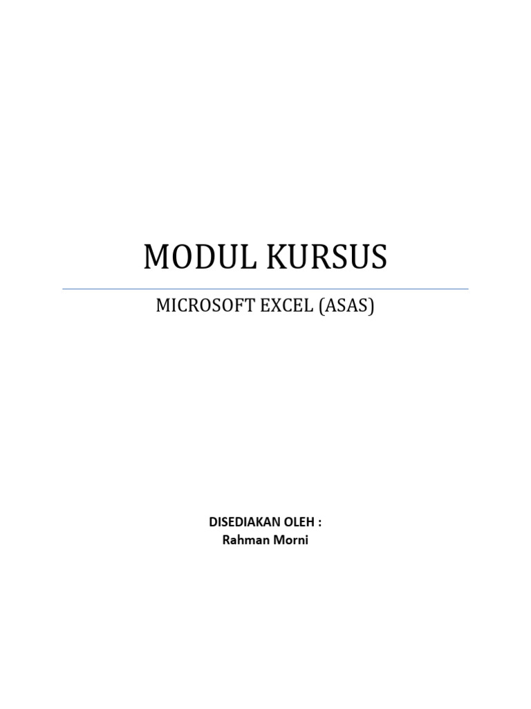 Modul Microsoft Excel Asas | PDF