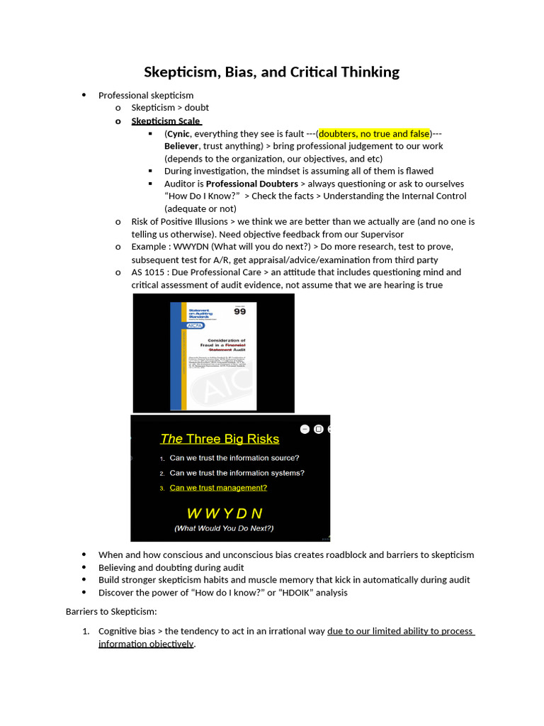 Skepticism, Bias and Critical Thinking | PDF | Bias | Skepticism