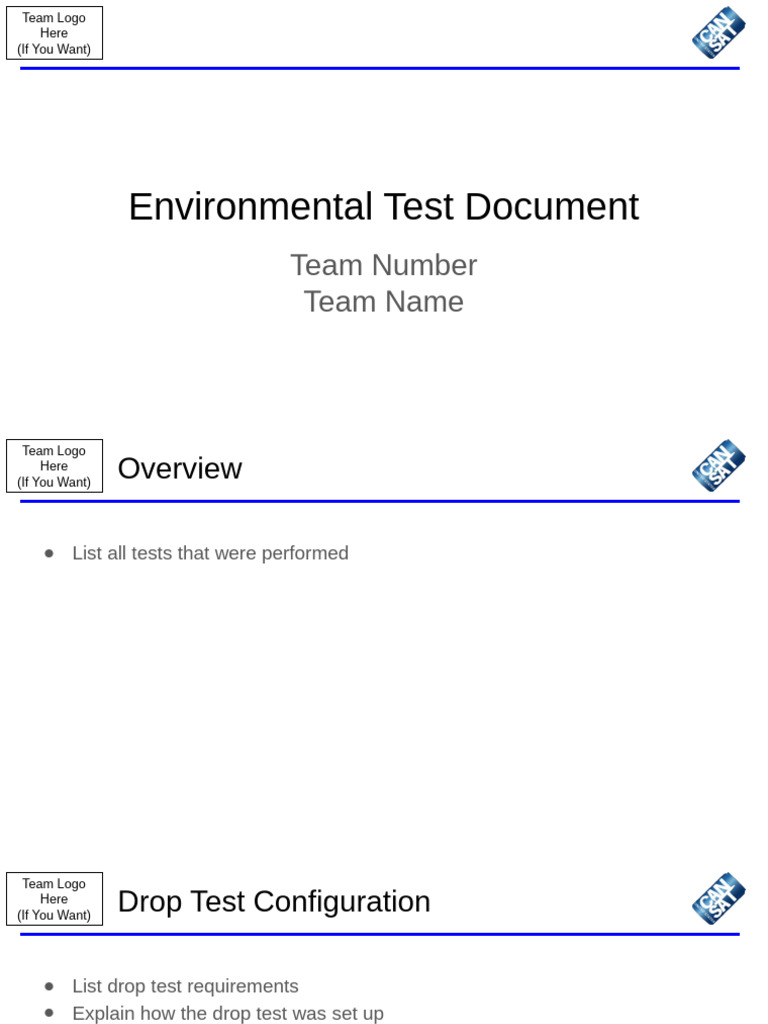 Environmental Test Document Template | PDF