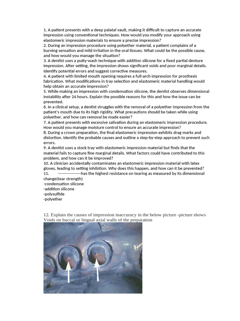 Elastomeric Impression Materials | PDF | Materials | Dentistry Branches