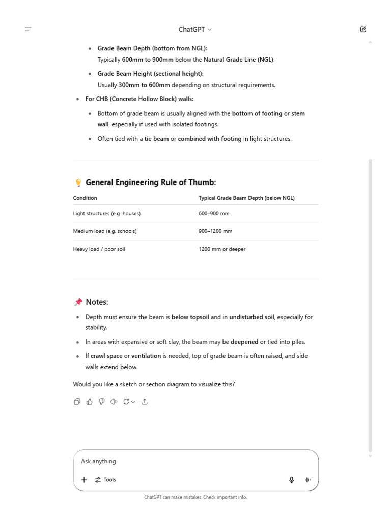 Grade Beam Depth Guidelines | PDF