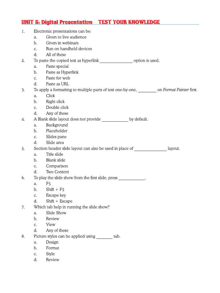 Voc-Unit5 - Digital Presentation | PDF