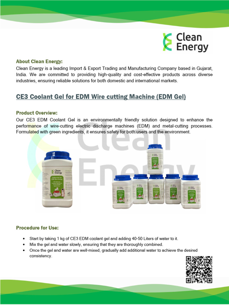 CE3 Edm Wire Cut Coolant Gel | PDF | Water | Coolant