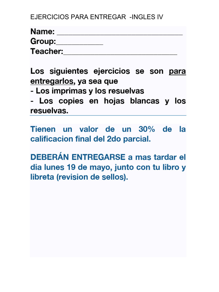 EJERCICIOS - Will, Presente Simple y Condicionales 0 y 1 | PDF