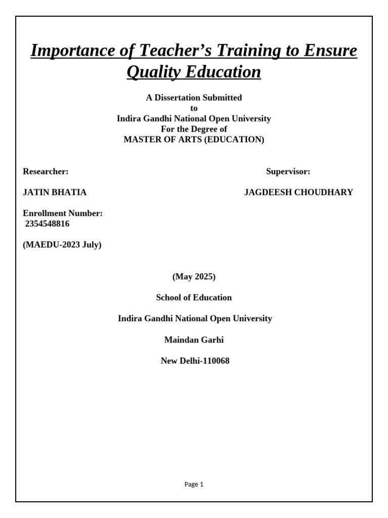 UPDATED Final - Dissertation - With - Manual - Page - Index | PDF | Teachers | Teacher Education