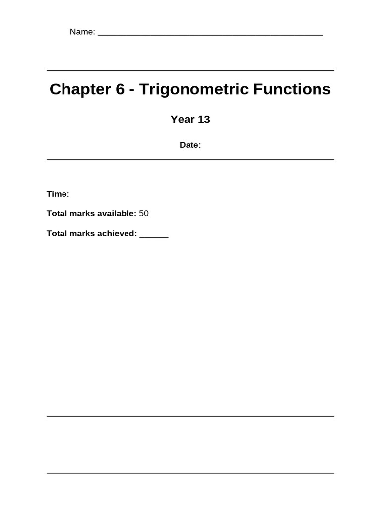 P2 Chapter 6 - Trigonometric Functions | PDF | Mathematical Objects | Equations