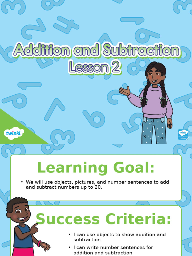 CA Ma 1731336232 Grade 1 Addition and Subtraction Powerpoint Lesson 2 ...