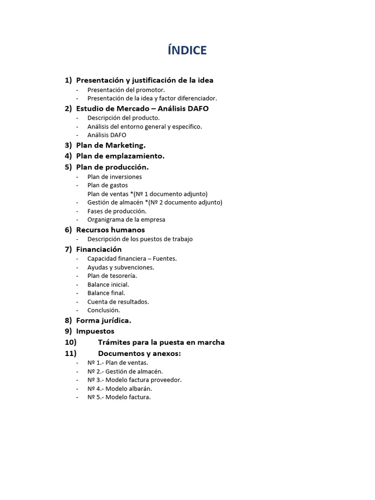 Indice Proyecto | PDF