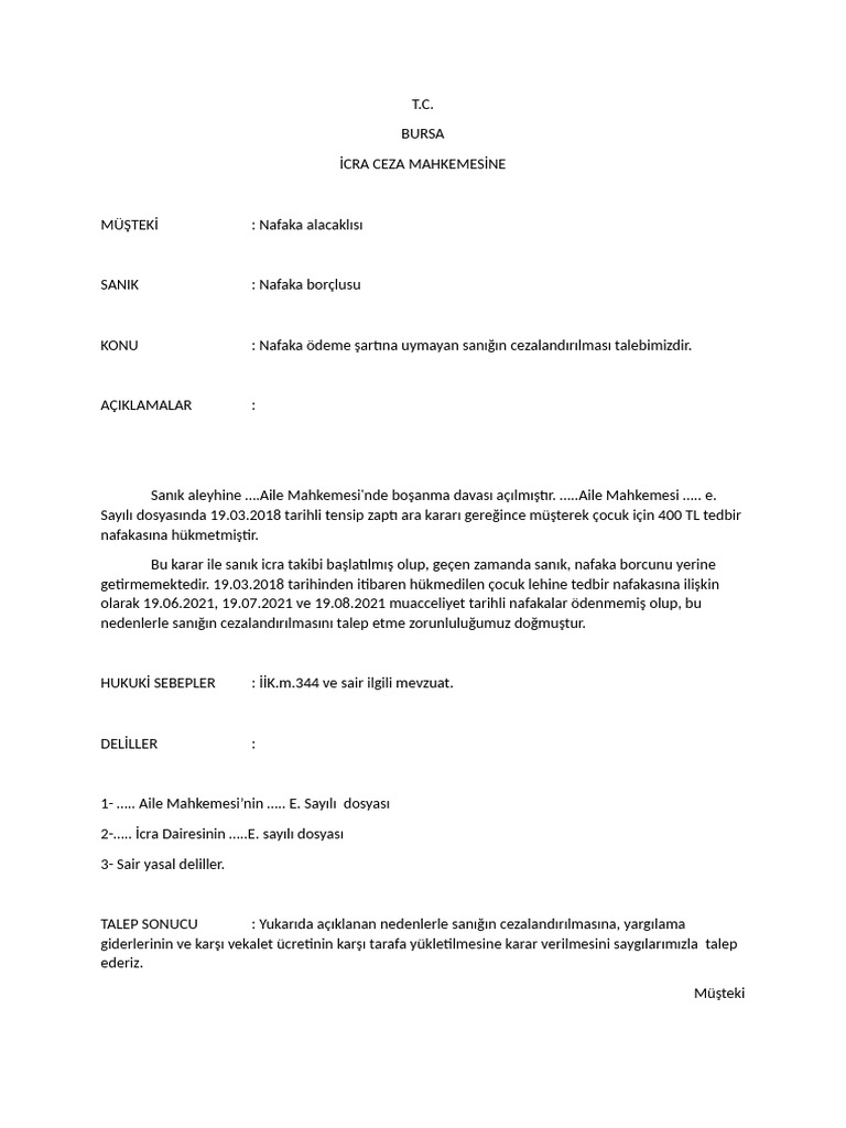 Nafaka Sikayeti | PDF