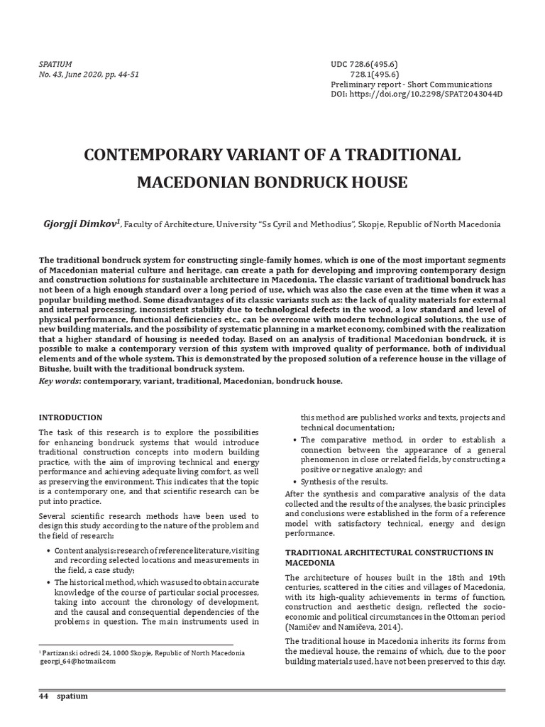 Modernizing Macedonian Bondruck Homes | PDF | Roof | Wall
