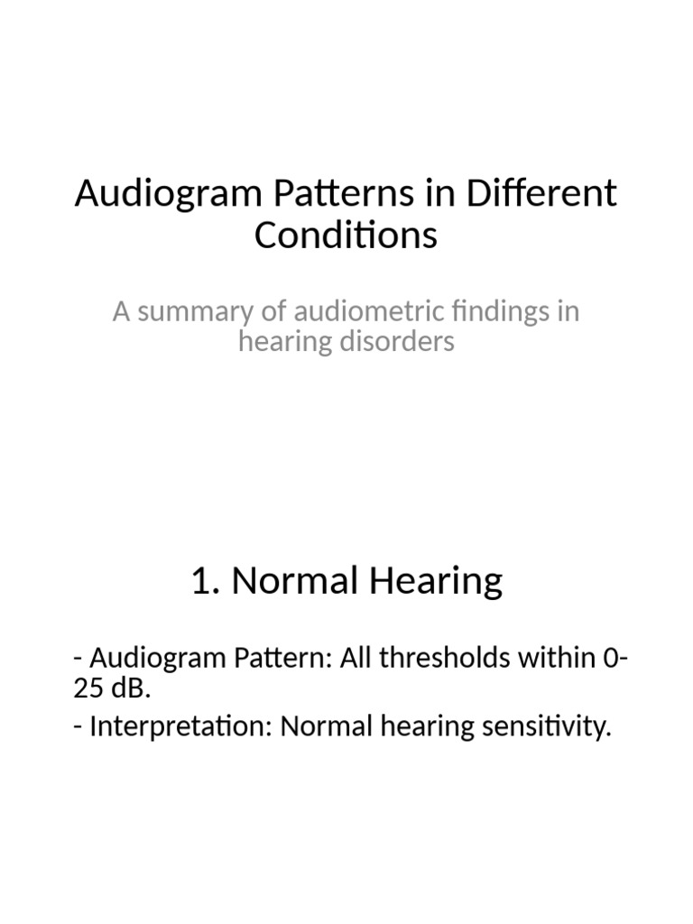 Audiogram Patterns in Hearing Disorders | PDF