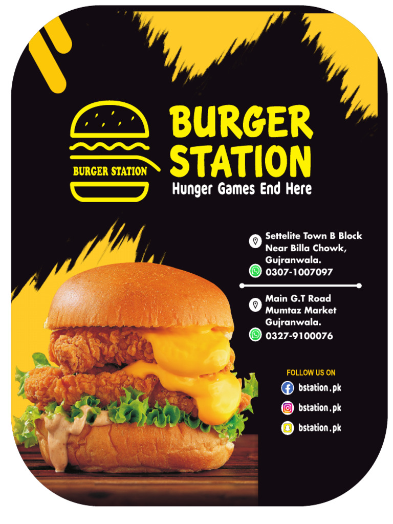 Burger Station Manu Book | PDF