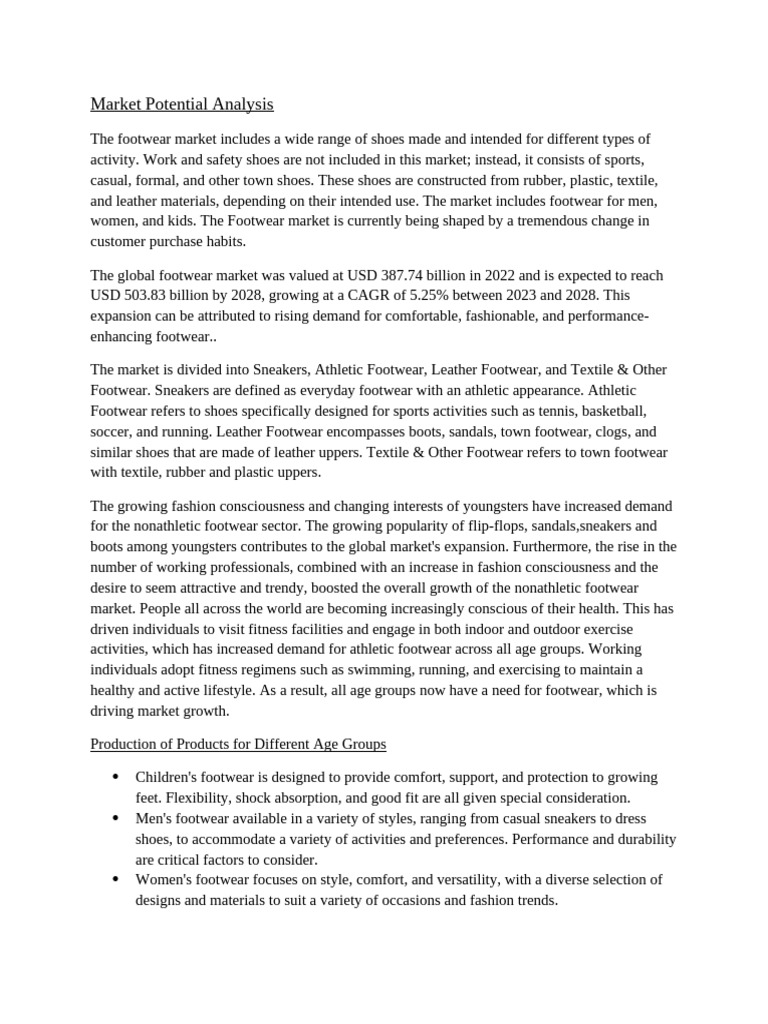 Market Potential Analysis | PDF | Shoe | Sneakers