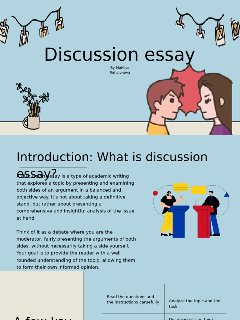 Argument Essays Education Presentation in Blue and Cream Illustrative ...