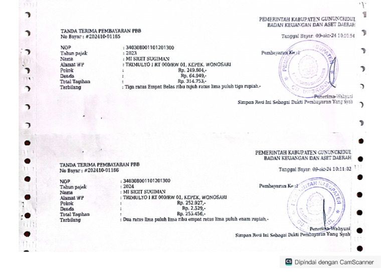 Bukti Lunas - PBB Kyai Legi - 1.285 M | PDF