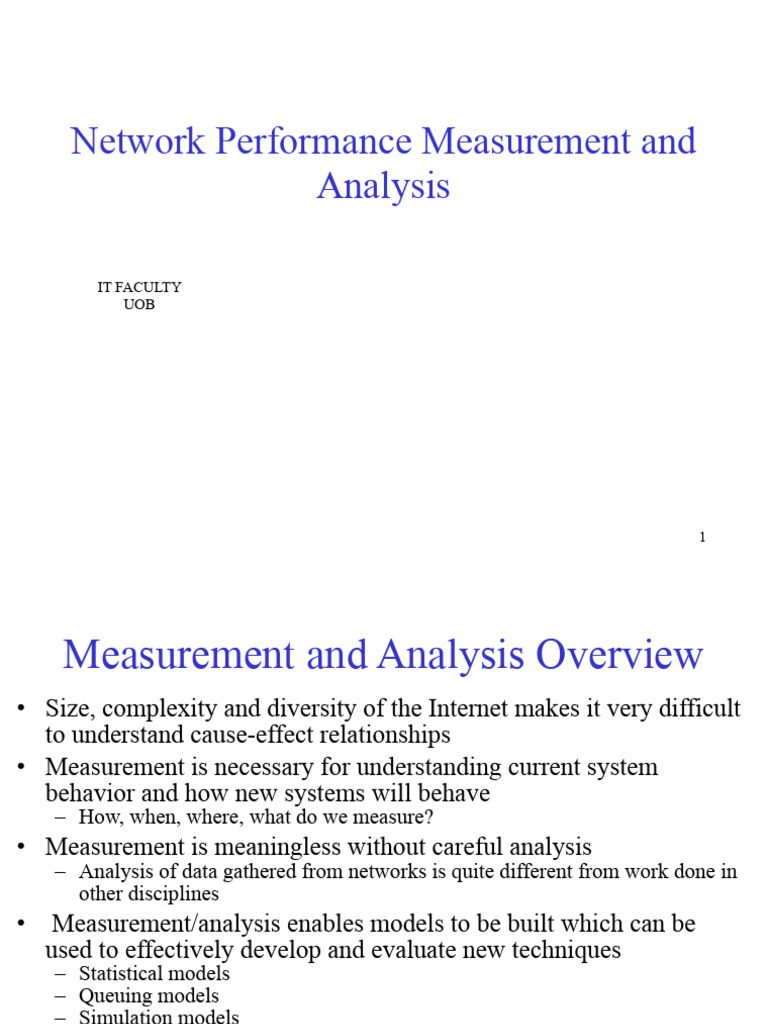 5-Network Performance Measurement and Analysis | PDF | Computer Network | Routing
