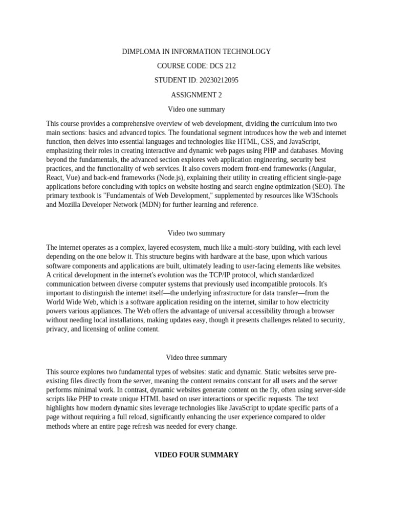Dimploma in Information Technology | PDF | World Wide Web | Internet & Web