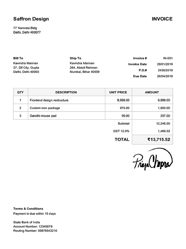 Invoice Sample | PDF