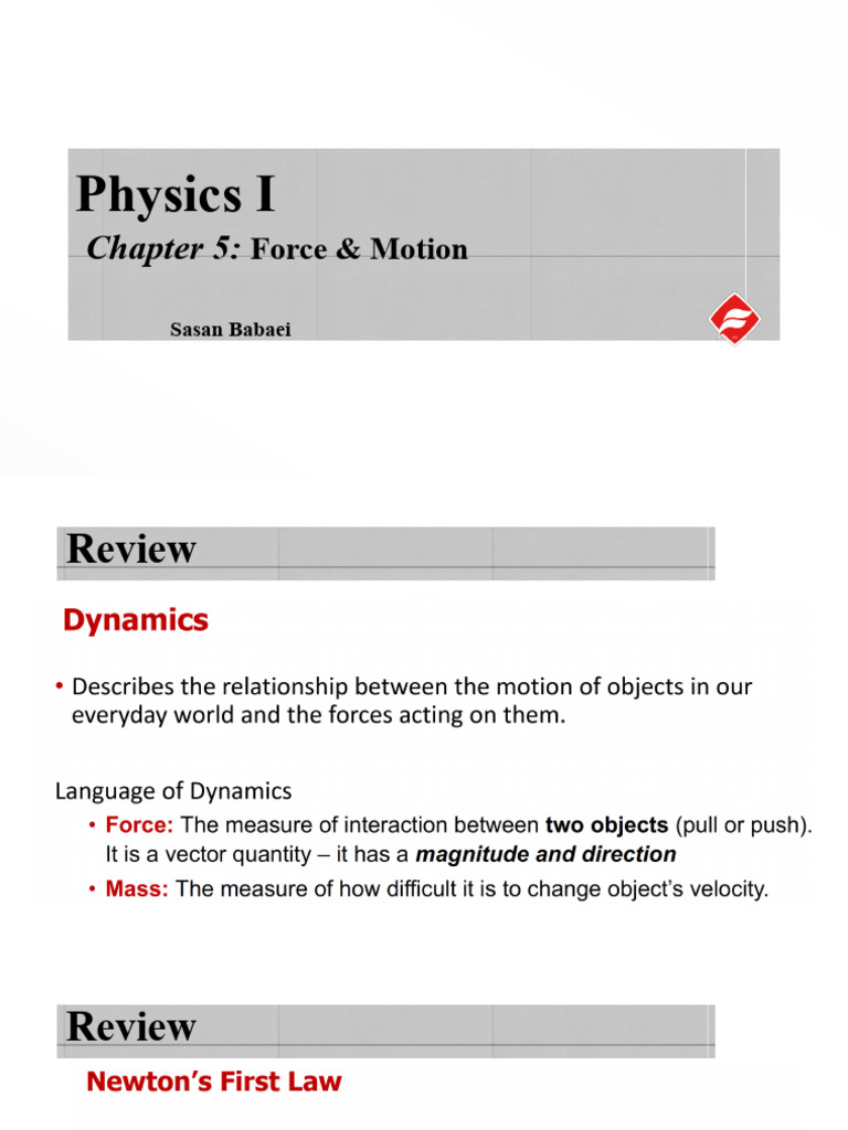Physics I - Force Motion | PDF