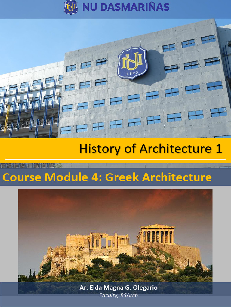 CM4 HOA1 Greek Architecture | PDF | Column | Deities