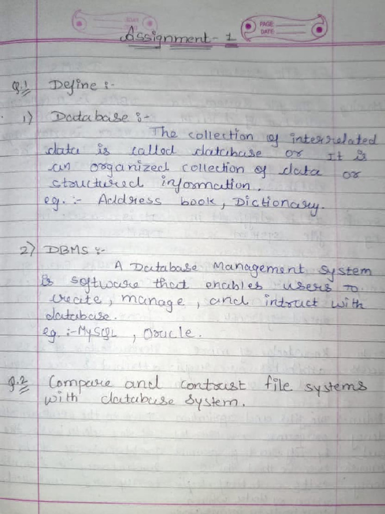 DBMS-First Internal Assignment | PDF