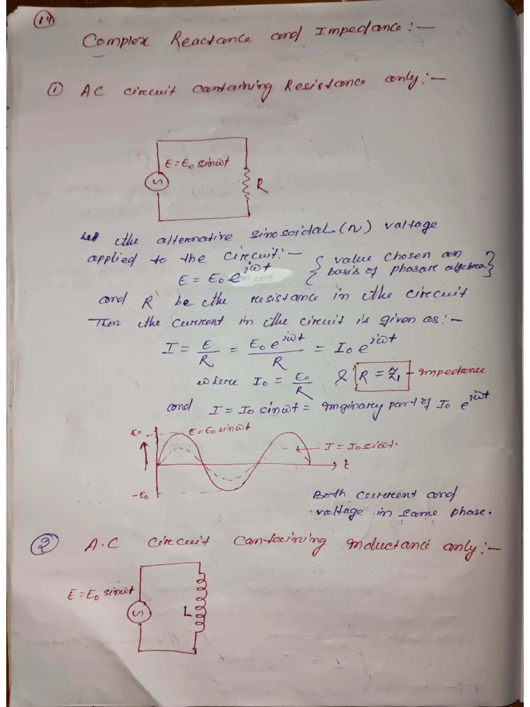 Complex Reactance and Impedance and Kirchhoff's Law | PDF