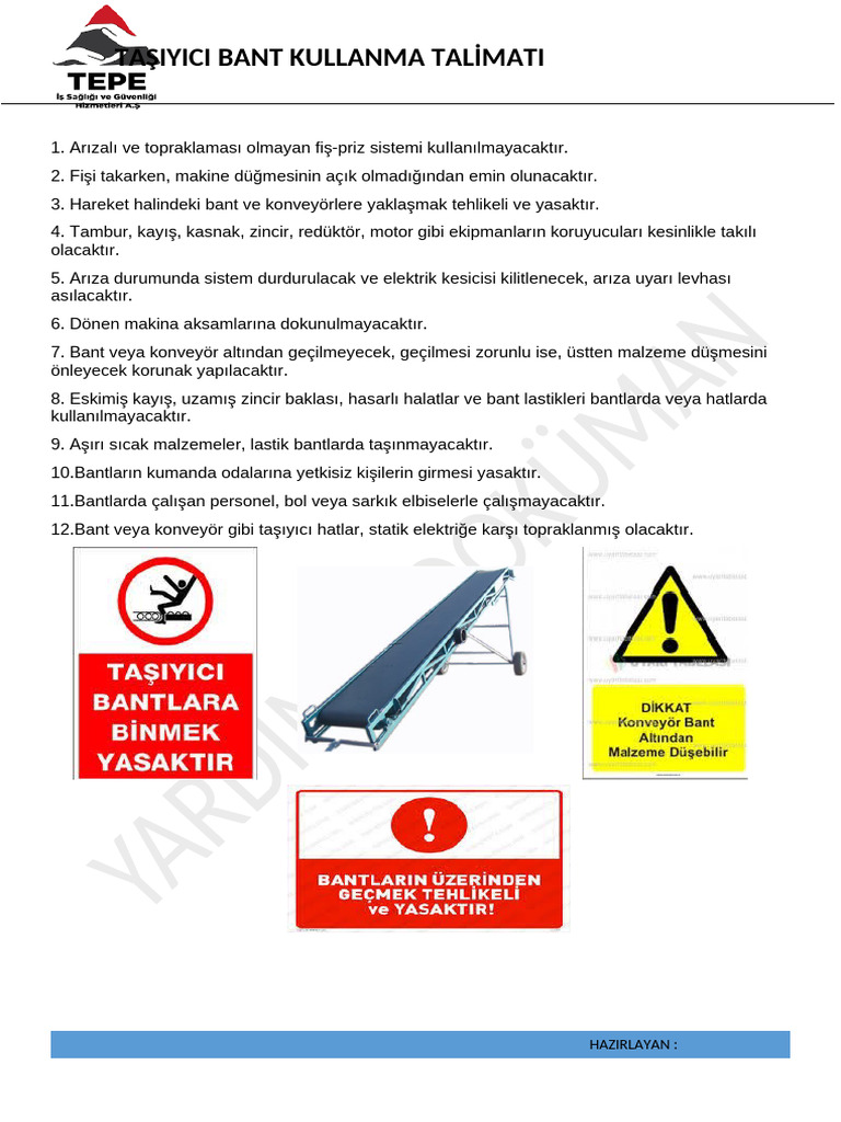 Tasiyici Bant Kullanma Tali̇mati | PDF