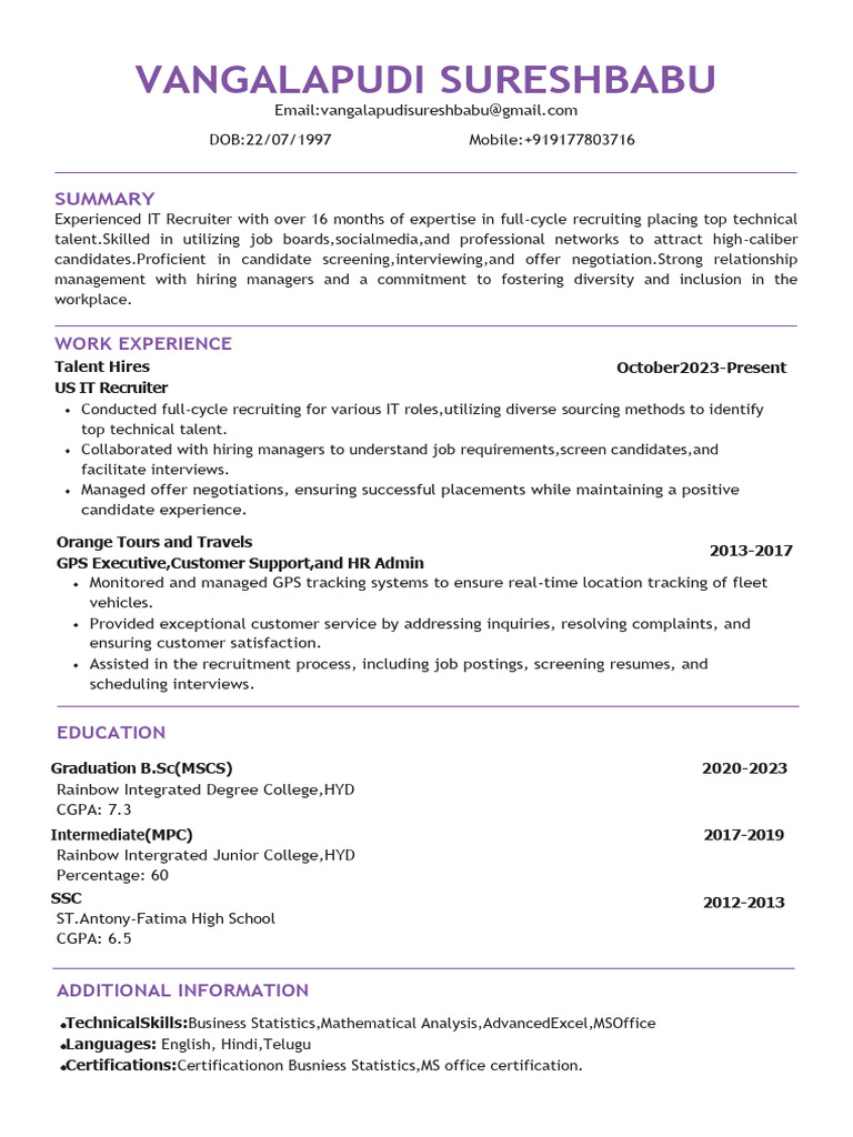 Suresh's Resume | PDF
