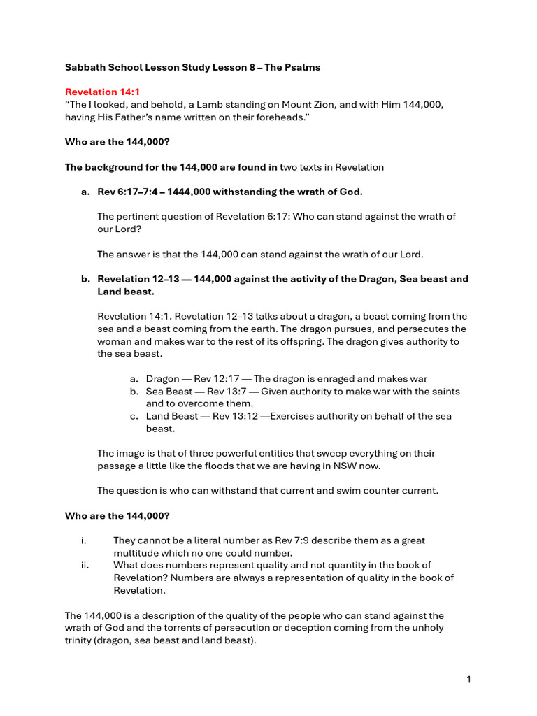 Understanding the 144,000 in Revelation | PDF | The Beast (Revelation ...
