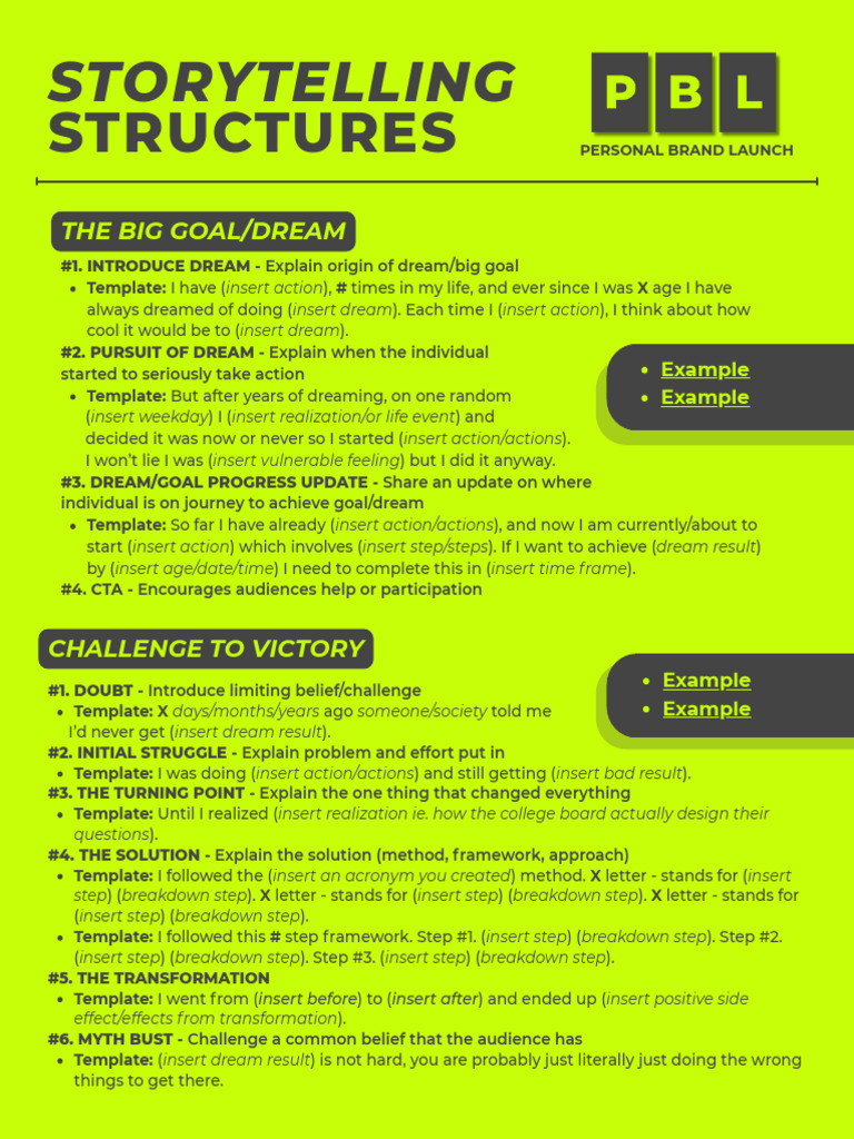 STORYTELLING STRUCTURES (Freebie) | PDF