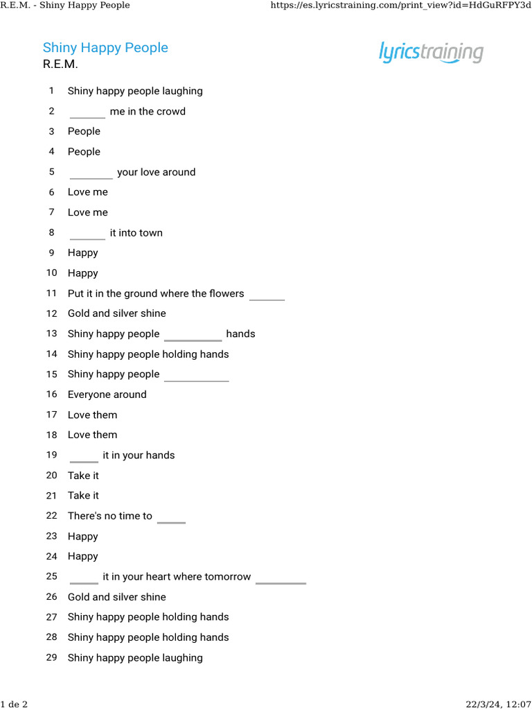 R.E.M. - Shiny Happy People | PDF