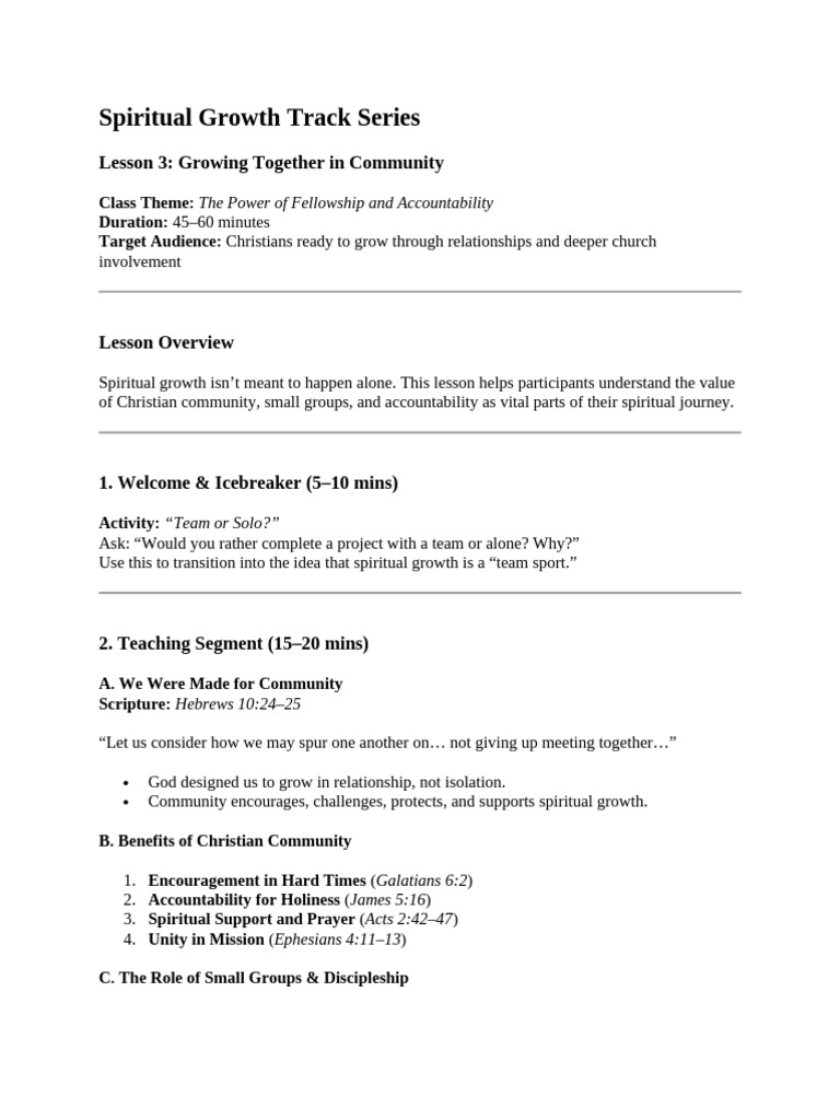 Spiritual Growth Track Series Lesson 3 | PDF | Prayer | Religious ...