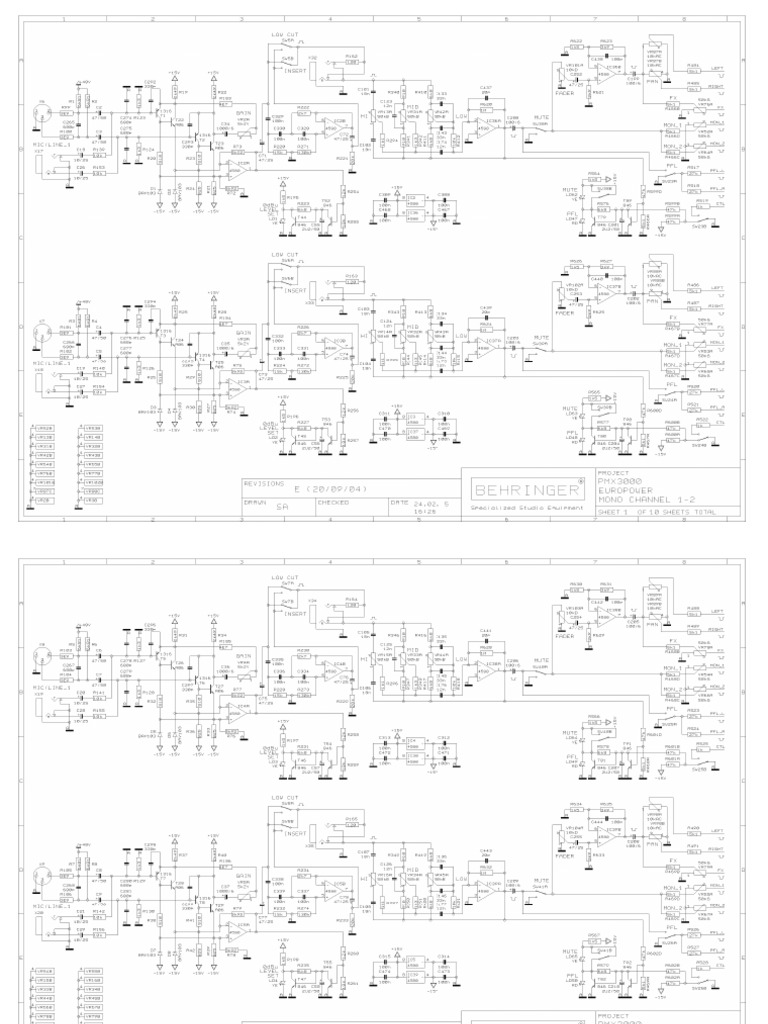 Behringer PMX 3000 Schematics REV E | PDF